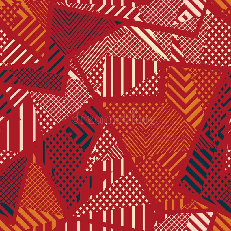 Red Color Tribal Seamless Texture Stock Vector - Illustration of style ...