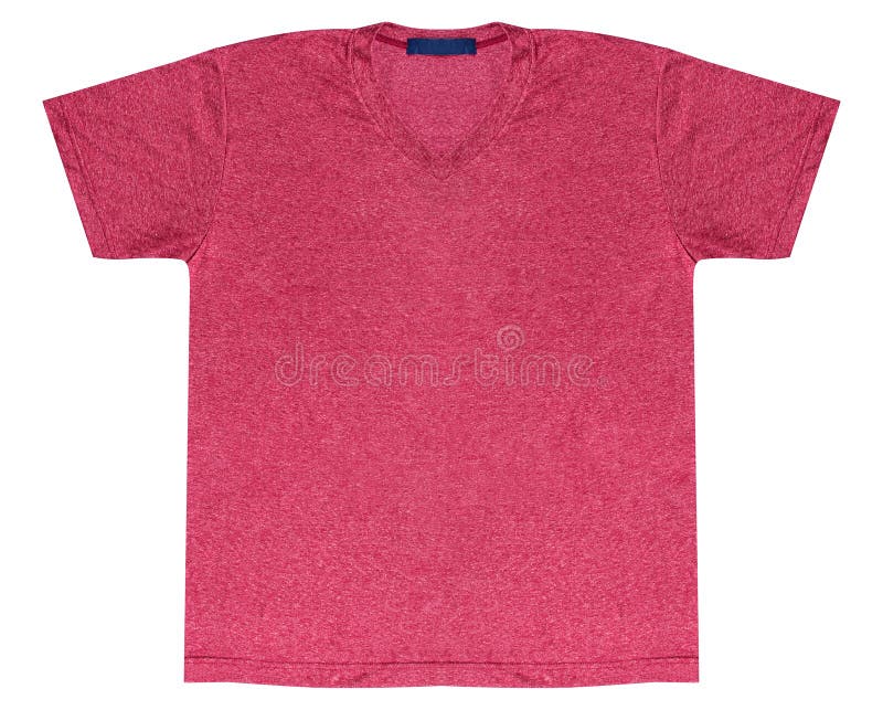 Red Color V Neck Shirt Isolated on White Background with Clipping Path ...