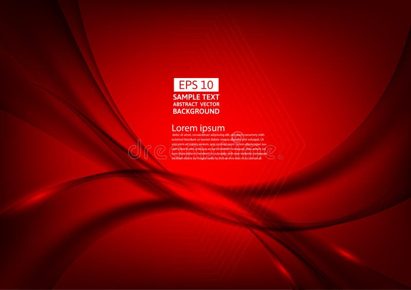 Red Color Waves Abstract Background Design. Vector Illustration Stock ...