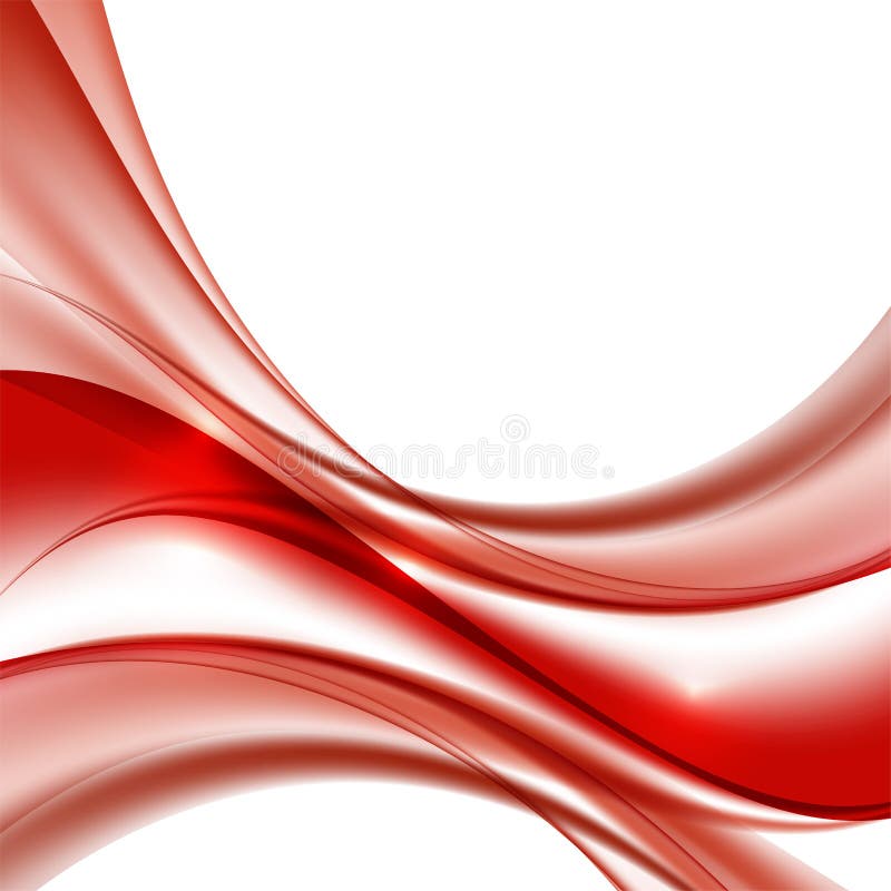 Red Color Waves on White Background Vector Illustration Stock Vector ...