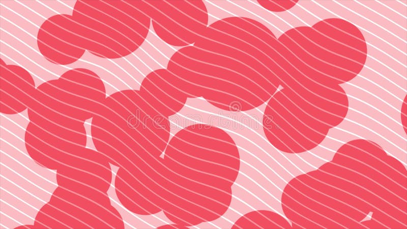 Red Color Wavy Pattern Repeating Lines With Floating Bubbles Loop Able