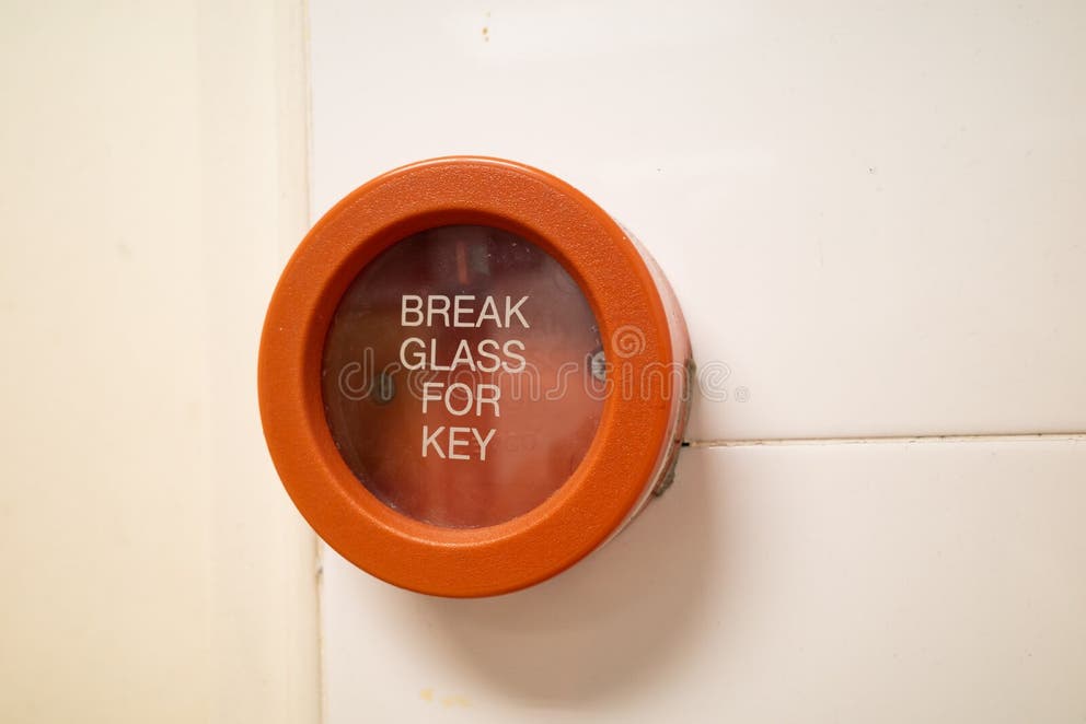 A Red Colored Emergency Break Glass Panel in Case of a Fire Emergency ...