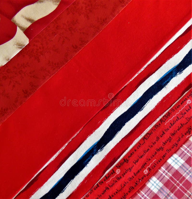 Scrappy Quilt Block Red stock photo. Image of artistic - 234023844