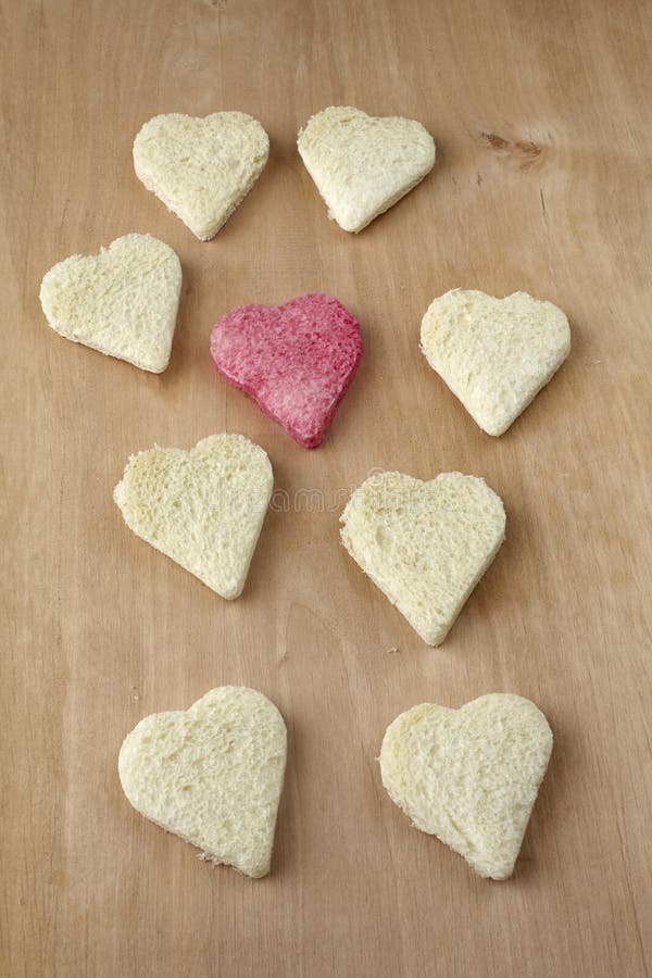 Red Colored Heart Shape of Bread Stock Photo - Image of heart ...