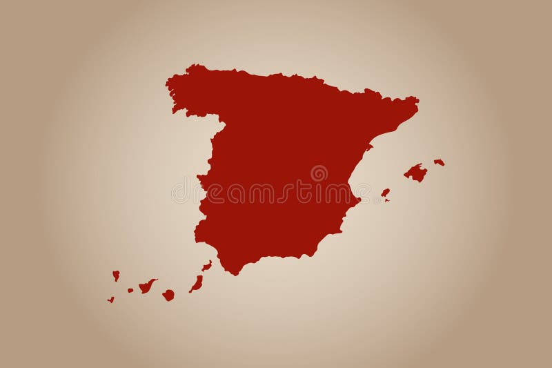 Red Colored Map Design Isolated on Plain Background of the Country Sri ...