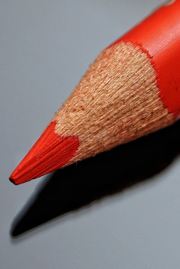 Red Colored Pencil in Close-up Stock Image - Image of design, pink ...