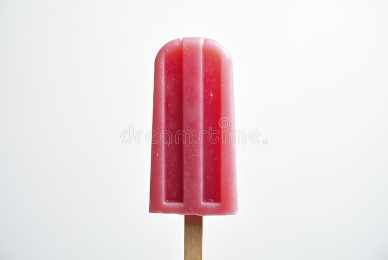 A Red-colored Popsicle on a Stick, Isolated on a White Background, AI ...