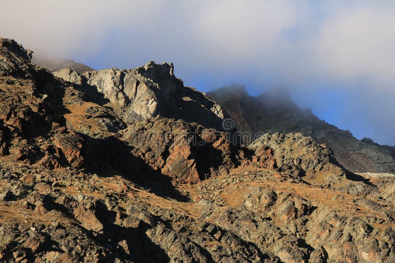 Red Colored Rocks in Zermatt Stock Photo - Image of mountain, zermatt ...