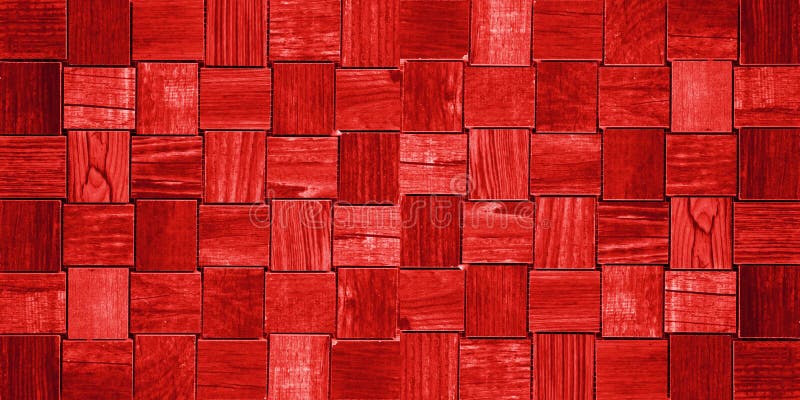 Red Colored Square Wooden Cubes Tiles Wall Texture Background Stock ...