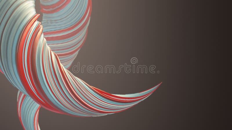 Red Colored Twisted Shape. Computer Generated Abstract Geometric 3D ...