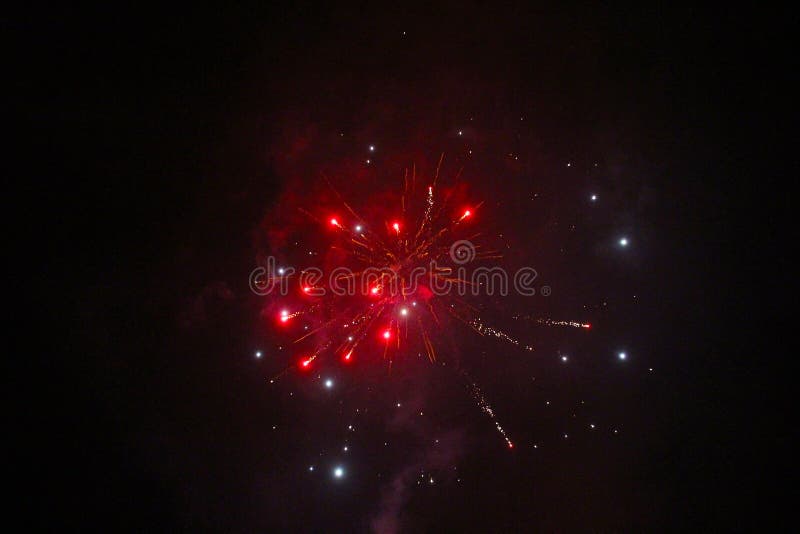 Red Colorful Fireworks so Lovely Stock Photo - Image of stars, lovely ...