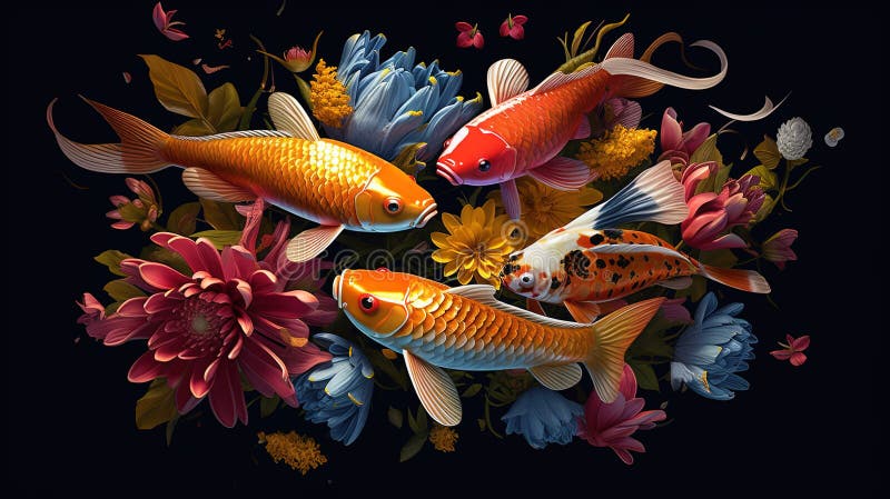 Red Colorful Fish "Koi Fish Illustration Photo Stock Illustration ...