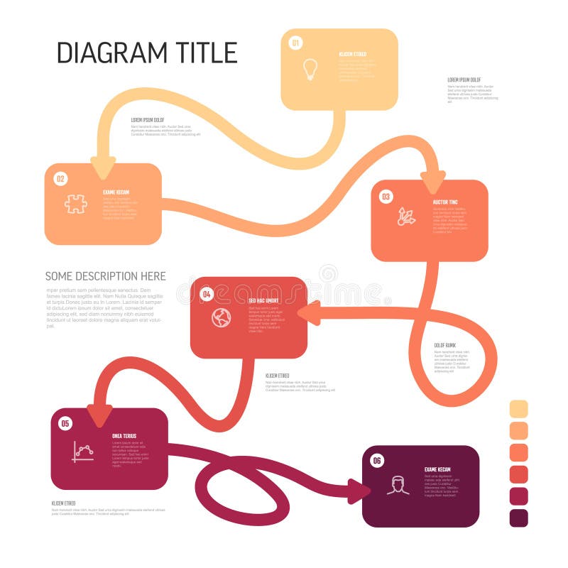 Colorful Flowchart Diagram on Wooden Desk Top View Business Planning ...