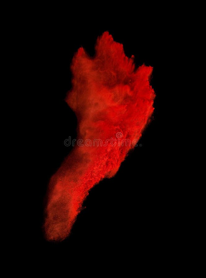 Red Colorful Powder Splash on Black Background Stock Photo - Image of ...