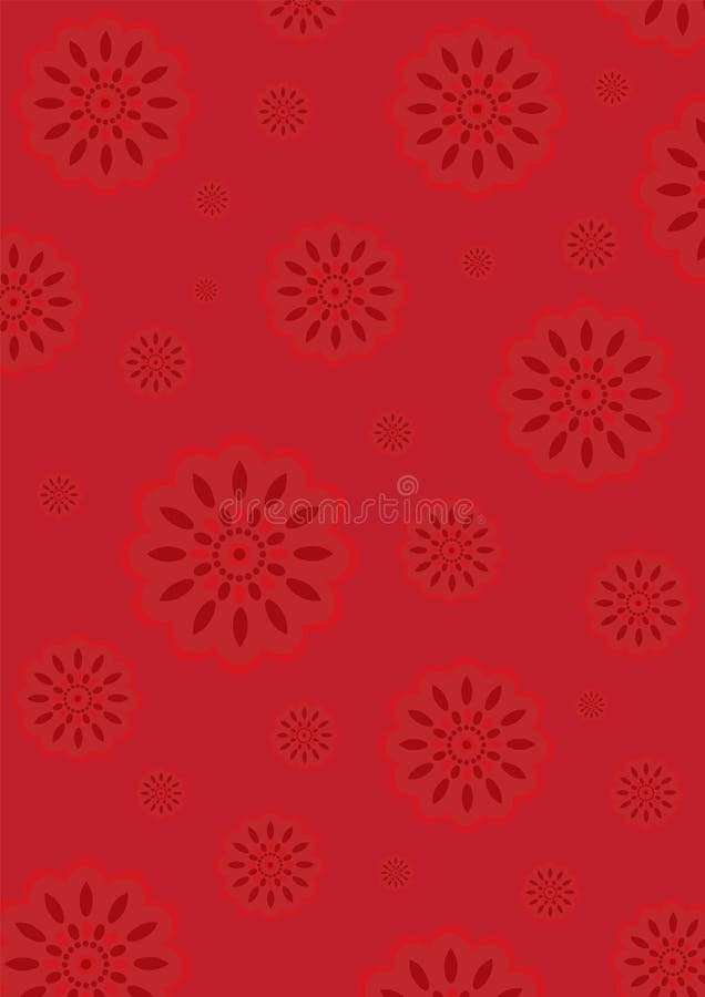 Red Colour Flower Background Stock Vector - Illustration of retro, leaf ...