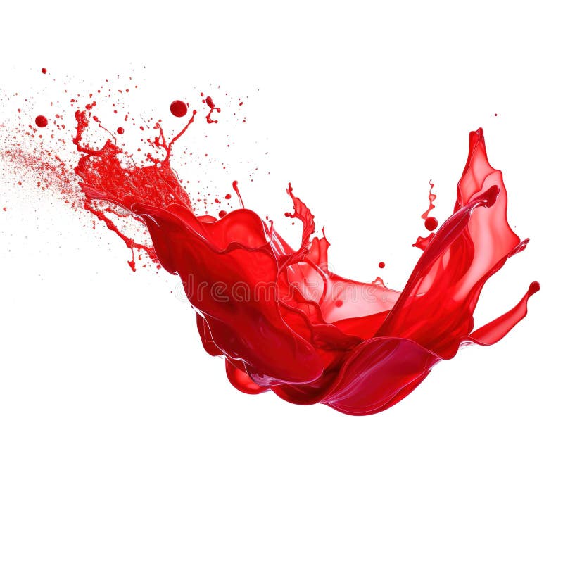 Red Colour Paint Splash Isolated on a White Background Stock ...