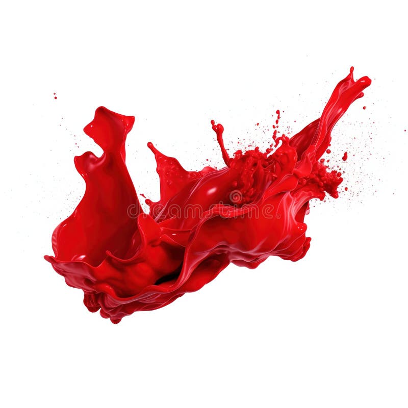 Red Colour Paint Splash Isolated on a White Background Stock ...
