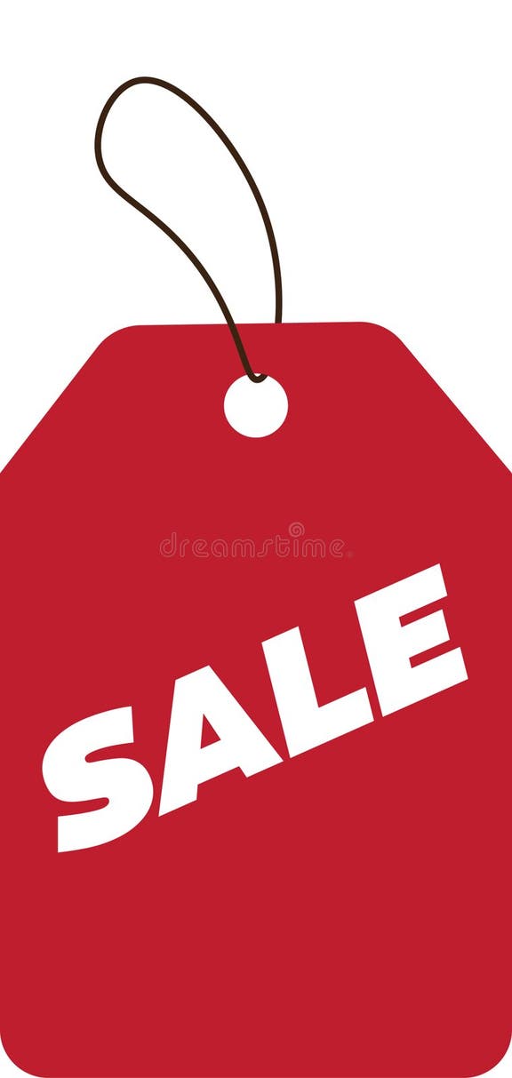 Red Coloured Sell Tag Tag for Different Use Stock Vector - Illustration ...