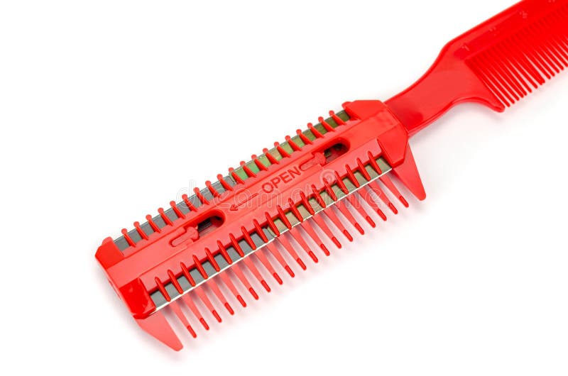 Red comb with razor stock photo. Image of traditional - 46499944