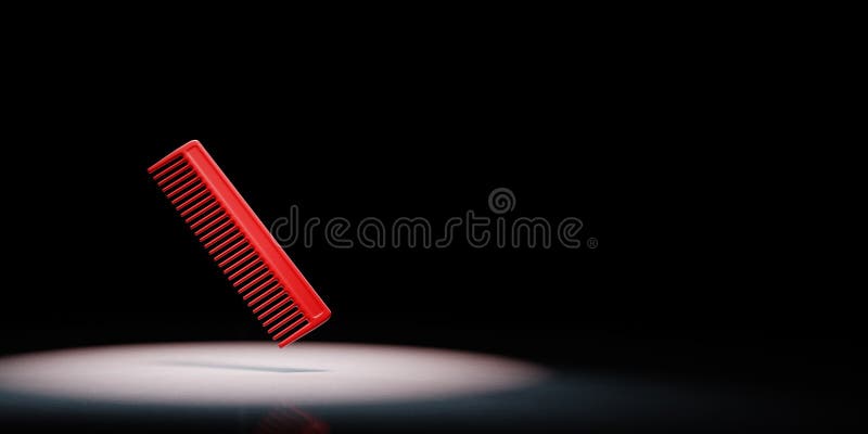Red Comb Spotlighted on Black Background Stock Illustration ...
