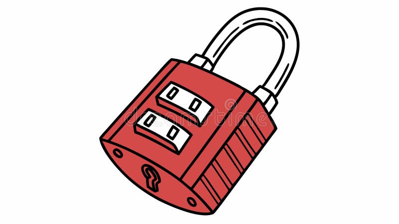 Red Combination Lock, Security and Access Control Icon, Vector Design Generative AI Stock Vector ...