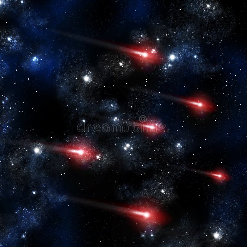 Red comet and orion stock illustration. Illustration of dark - 17584657