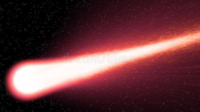 Red Comet Wallpaper. Space Illustration. Comet Background Stock ...