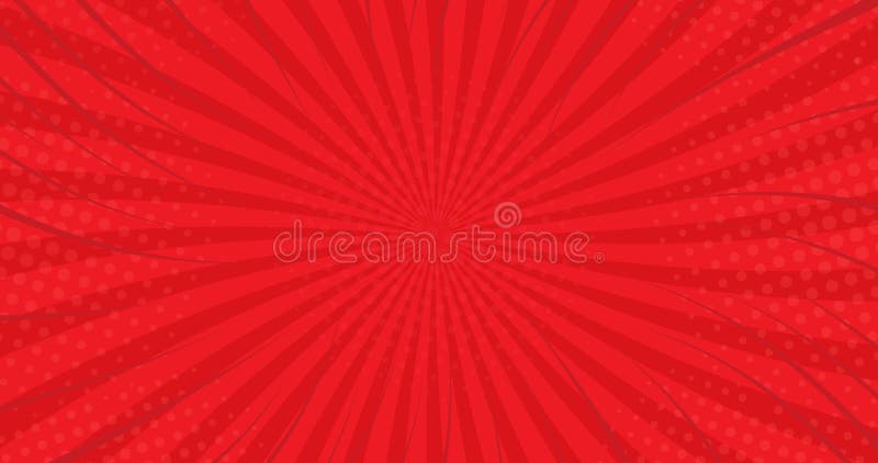 Red Comic Background with Rays. Vector Illustration Stock Vector ...