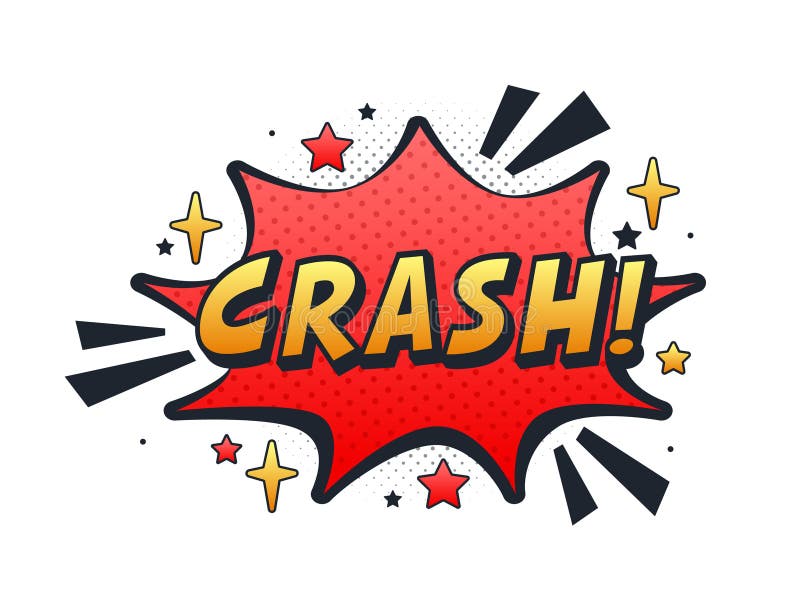 Red Comic Book Explosion with Text Crash, Pop Art Style Stock ...