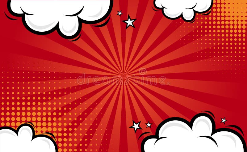 Red Comic Cartoon Background Design Vector Template Stock Vector ...