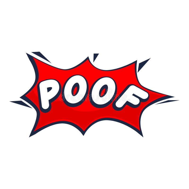 Red Comic Speech Bubble Expressing Poof Sound Effect Stock Vector ...