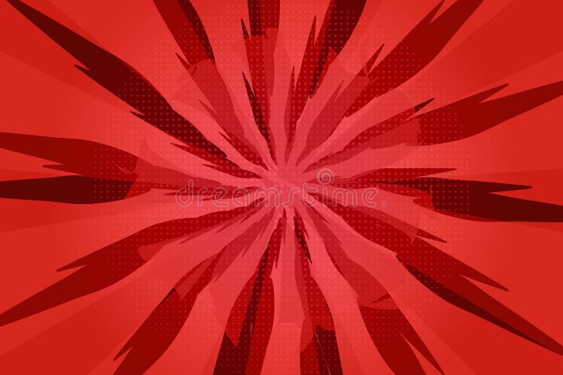 Red Comic Style Background with Speed Line Ands Halftone Effects Stock ...