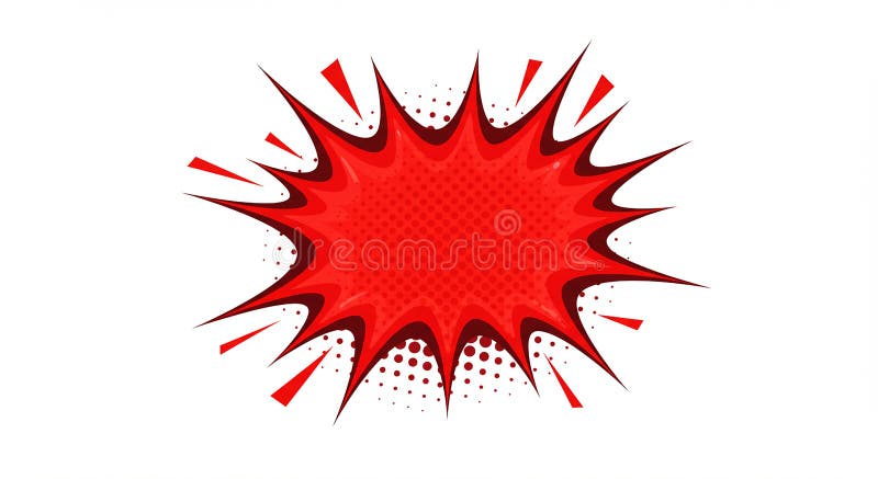 Red Comic-style Burst with Jagged Edges on a White Background. Features ...
