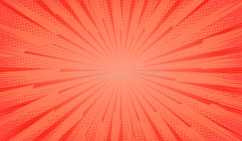 Red Comics Background. Abstract Lines Backdrop. Bright Sunrays. Design Frames for Title Book ...