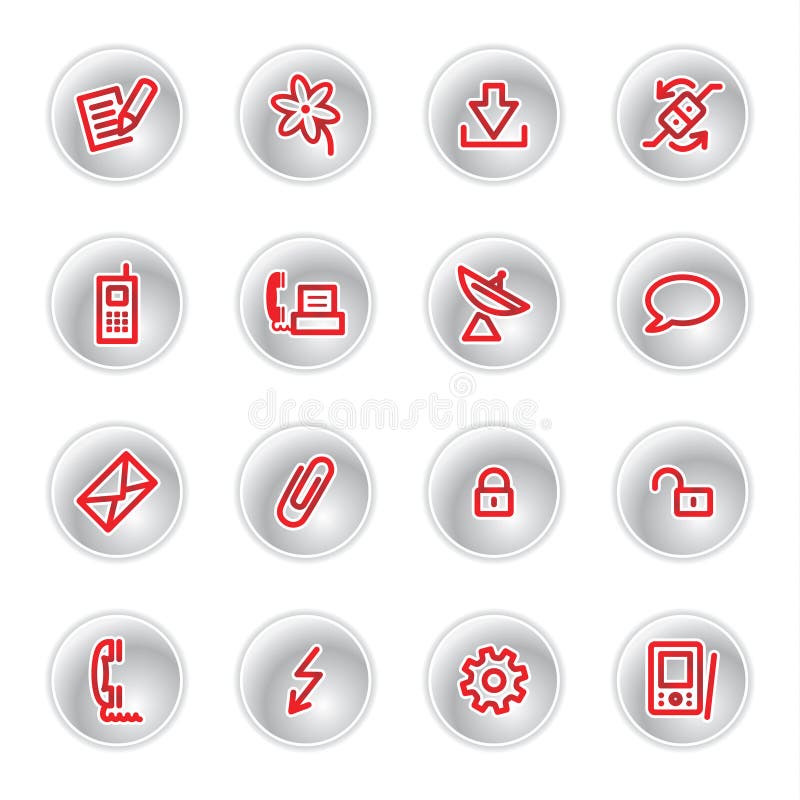 Red business icons stock vector. Illustration of computer - 2631050