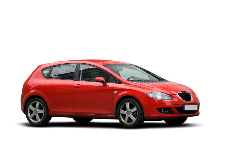 Red Compact Car stock image. Image of leon, midsize, economy - 6379141