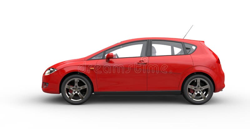 Red Compact Car stock photo. Image of prestige, background - 59004280