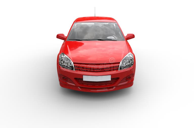 Red Compact Car Top Front View Stock Photo - Image of luxury ...