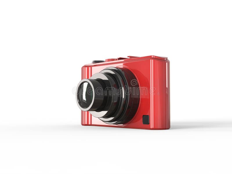 Red Compact Digital Photo Camera Stock Illustration - Illustration of ...