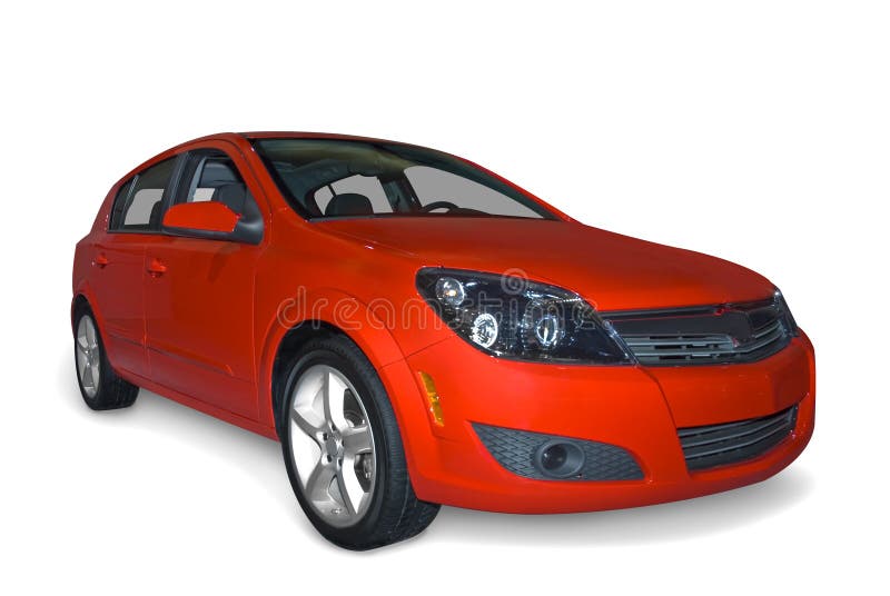 Red Compact Hybrid stock photo. Image of automobile, auto - 8072972