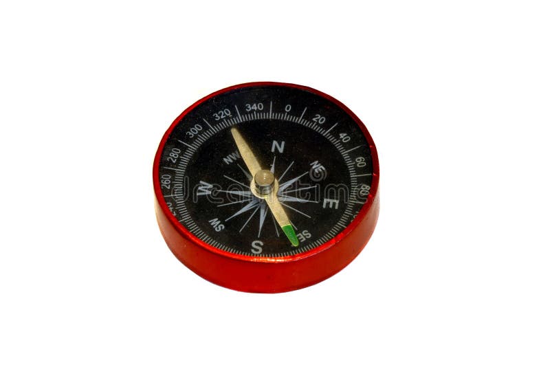 Red Compass Isolated on White Stock Image - Image of guide, compass ...