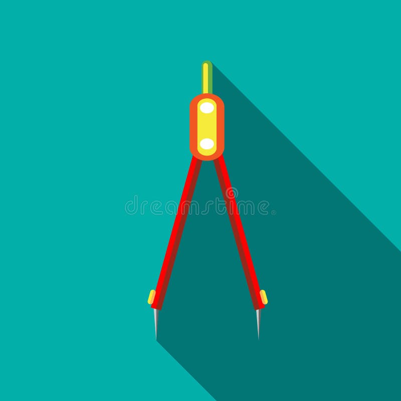 Red Compass Tool Icon in Flat Style Stock Vector - Illustration of ...