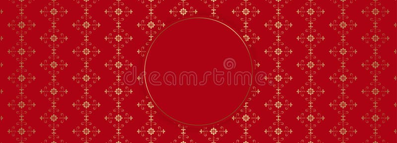 Red Composition with Isolated Round Frame with Golden Border Stock ...