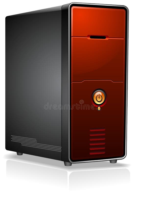 Red Computer Case stock vector. Illustration of button - 12541983