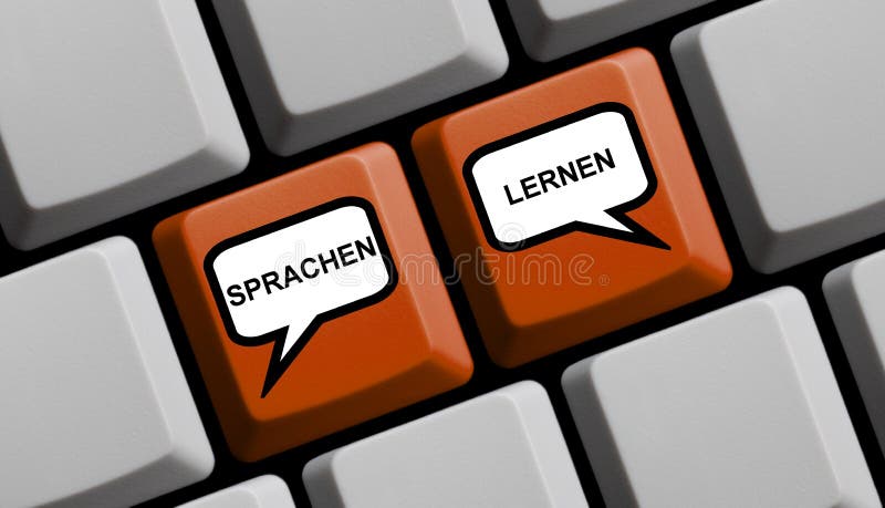Computer Keyboard with Balloons Learn Languages German Stock Photo ...