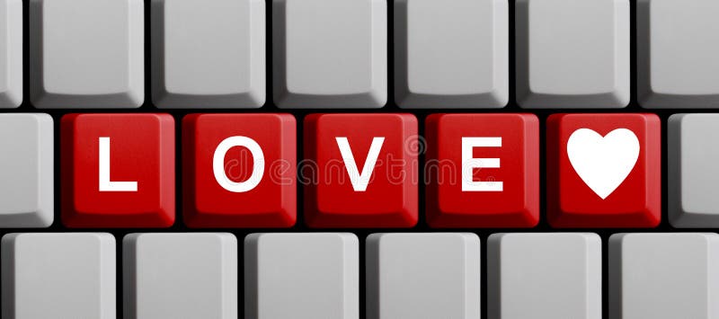 Red Keyboard: Love stock photo. Image of valentine, marriage - 108806214