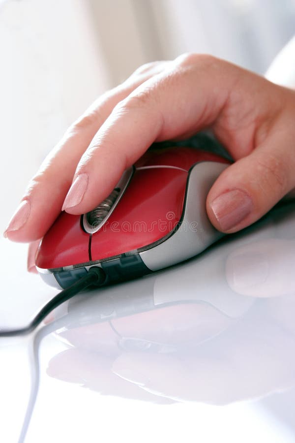 Computer Mouse and Men S Hand Stock Image - Image of click, optical ...