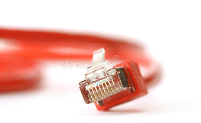 Red computer network cable stock photo. Image of telecommunication ...