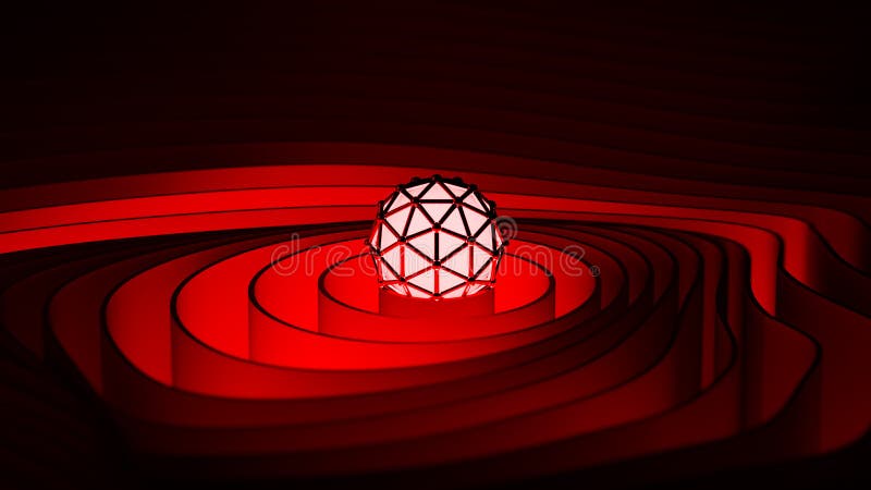 Red Concentric Circles 3D Rendering Illustration Stock Illustration ...