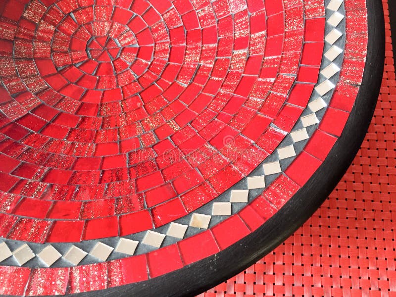 Red concentric mosaic stock photo. Image of texture, decoration - 96973552